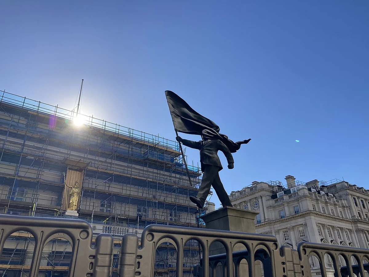 Banksy New Sculpture Takes Aim at Blind Patriotism